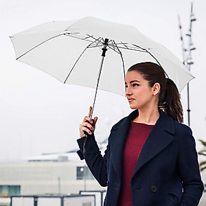 The Spectrum Popular Style 42" Automatic Open Compact Travel Umbrella for Rain, Wind & Sun, Sturdy Lightweight Small Portable Stick Umbrella for Men and Women, White