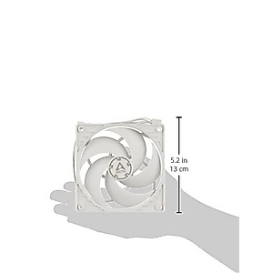 ARCTIC P12 PWM PST - PC Fan, 120mm Case Fan with PWM Sharing Technology (PST), Pressure-optimised, Quiet Motor, Computer, Fan Speed: 200–1800 RPM (0 RPM <5%) - White