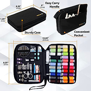VelloStar Sewing Kit for Adults - Over 100 Sewing Supplies and Accessories - Needle and Thread Kit for Sewing - Hand Sewing Kit Basic for Small Fixes - Sewing Kit for Beginners for Travel Emergency