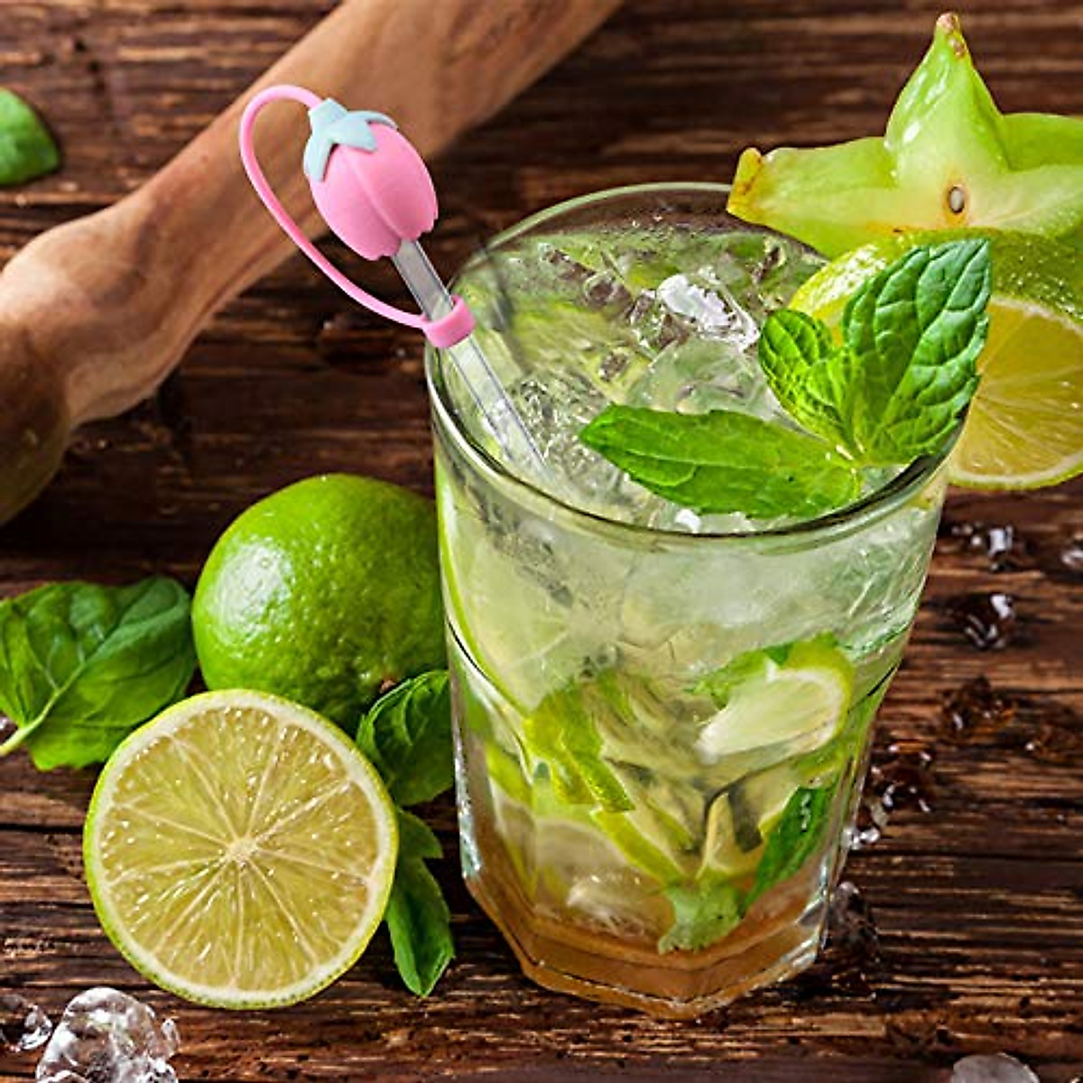 TOYANDONA 2pcs Straw Plug Silicone Straw Lids Drink Straw Cleaning Brush Drinking Straw Tips Test Tube Brush Glass Straw Drinking Straw - Cover Accessories Sippy Cup