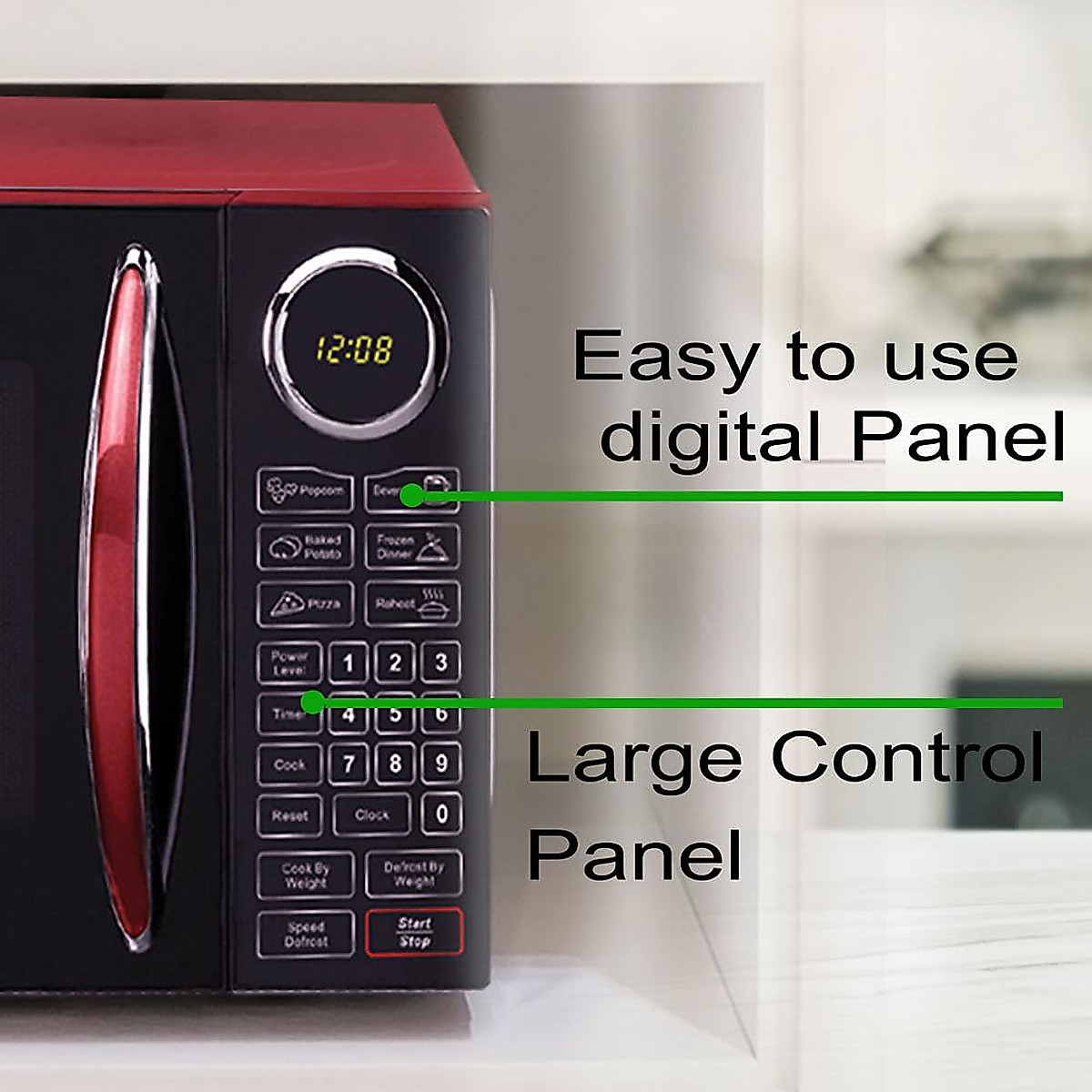 RCA RMW953-RED Microwave Oven, 900 Watts with 10 Power Levels, Red