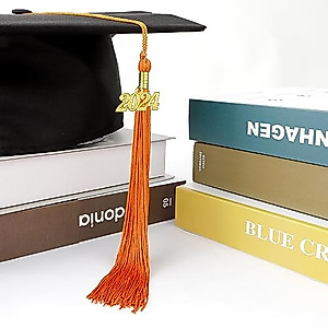 2 Pcs 2024 Tassel, 24 Tassel Graduation, Orange 2024 Tassel, Tassel Toppers Graduation Caps, Graduation Memorial Tassel Charm, 2024 Tassel Graduation Charm 2 Pcs