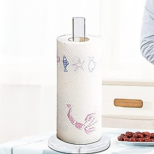 PFNRTH Clear Acrylic Paper Towel Holder, Kitchen Paper Towel Holder Countertop for Standard and Large Size Rolls