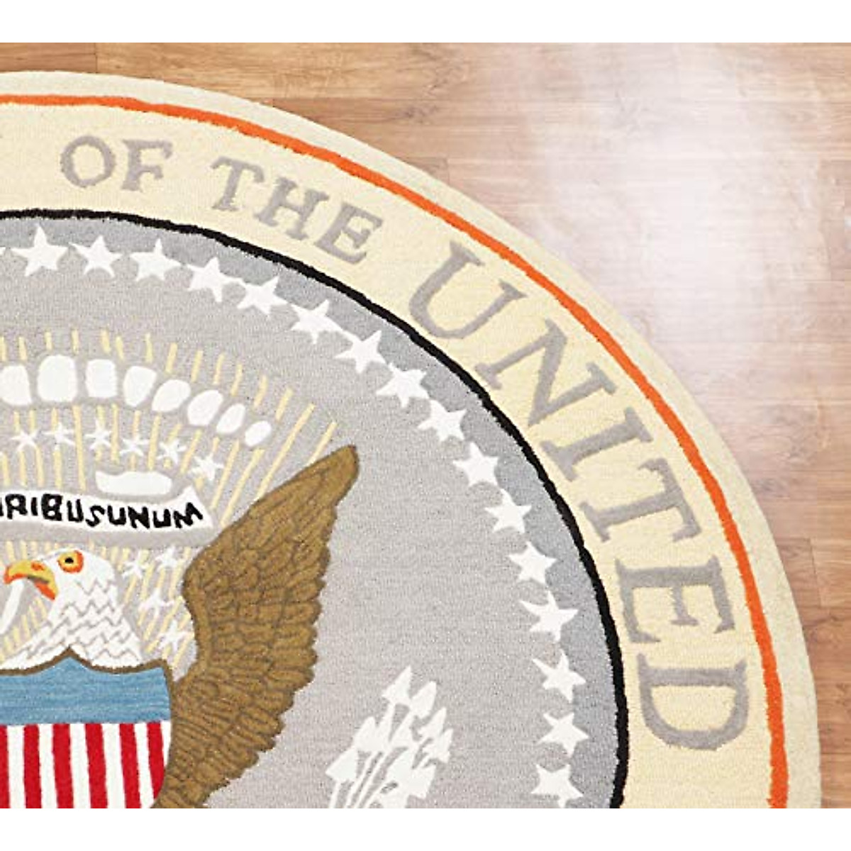 Eagle USA Pluribus Unum Seal Of The President United States Of America Handmade Tufted 100%Woolen Round Area Rugs & Carpet (4'x4' Round)
