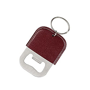 ARFUKA Bottle Opener Keychain Portable Stainless Steel Beer Bottle Opener Keyring PU Leather Cover Beverage Soada Drinks Bottle Opener Key Chain Christmas Birthday Gift for Men and Women