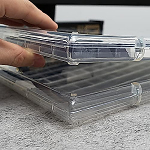Sumgsn 2 pcs Keycaps Storage Box 104 Keys Transparent Frosted Magnet Display Case for XDA Cherry DSA OEM Profile Mechanical Keyboard