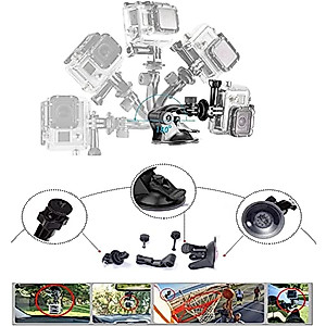 VVHOOY Action Camera Accessories Kit Chest Mount Suction Cup Selfie Stick Head Strap Floating Handle Compatible with Dragon Touch, GoPro HERO11 HERO9 HERO10 HERO8, AKASO EK7000 Brave 4 Brave 7 LE