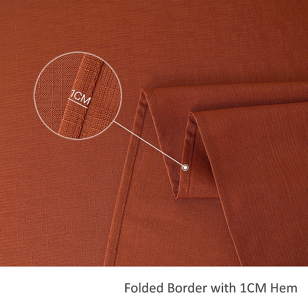 maxmill Slubby Textured Rectangle Tablecloth Water Resistant Wrinkle Free Spill-Proof, Soft Fall Table Cloth for Thanksgiving Parties Harvest Holiday Dinner, Halloween Decoration, 60 x 84 Inch Rust