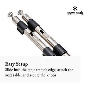 Snow Peak IGT Height Adjuster - Adjust Table Height - Stainless Steel, Aluminum - 7.1 oz - Set of 2