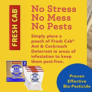 Fresh Cab Ants & Cockroaches Deterrent - Indoor Botanical Pest Control - Safe for Kids & Pets When Used as Directed - Made with Peppermint Essential Oil - 12-Pack (3)