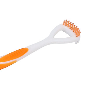 Tongue Scraper, Tongue Brush for Adults with Long Handle, Flexible, Safe and Protected for Breath Orange