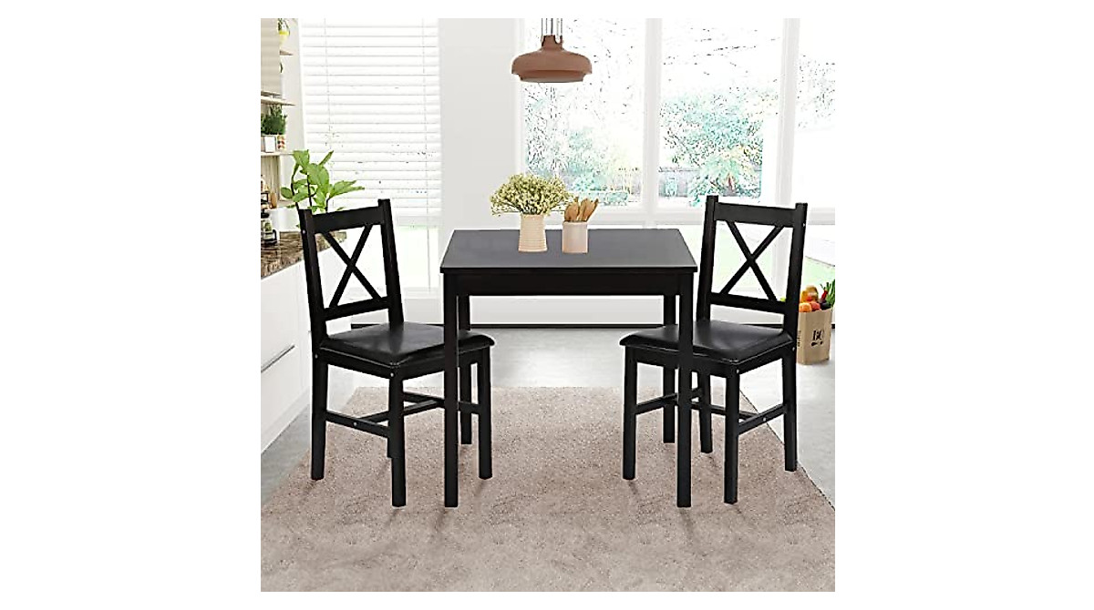 Hudada 3-Piece Dining Table Set for Small Spaces