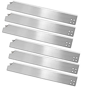 Kalomo Stainless Steel Grill Heat Plates Shield Heat Tent Burner Cover Flame Tamer Flavorizer Bar, BBQ Gas Grill Replacement Parts Heavy Duty for Brinkmann 810-6680-S, 15.0625 x 2.3125 inch, 6-Pack