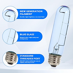 GGTE Blue Refrigerator Light Bulbs E26 Compatible With Sub Zero,7006999 Refrigerator Glass Lamp Replacement 40W 120V (1)