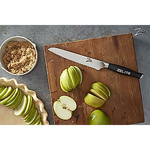 Zelite Infinity Serrated Utility Knife Kitchen, 6 Inch Knife, Chopping Knife, Kitchen Utility Knife, Knife Kitchen Utility, Kitchen Knife - German High Carbon Stainless Steel - Razor Sharp Knife