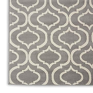 Nourison Jubilant Contemporary Grey 7'10" x 9'10" Area -Rug, Easy -Cleaning, Non Shedding, Bed Room, Living Room, Dining Room, Kitchen (8x10)