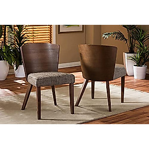 Baxton Studio Sparrow Wood Modern Dining Chair, Brown, Set of 2, 20.62L x 22W x 31.25H