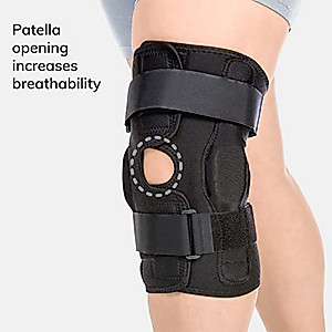BraceAbility Plus Size ROM Knee Brace - Hinged Heavy-Duty Adjustable Compression Support Wrap for Large Thighs and Legs, Walking Pain, Osteoarthritis, Post-Surgery Recovery and Torn ACL or PCL (5XL)