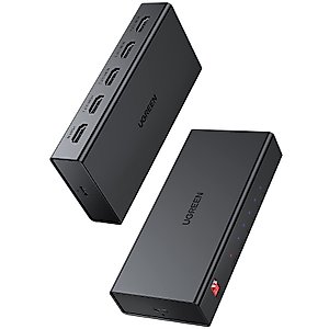 UGREEN HDMI Splitter 1 in 4 Out 4K@60Hz HDMI 2.0 Splitter 18 Gbps 1x4 Only Mirror Screen Support EDID HDCP 2.2/1.4 3D HDR Compatible with Apple TV Blu-Ray Monitor Xbox PS5/4 Switch Projector