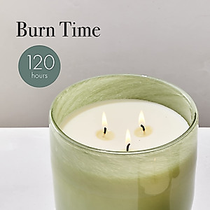 LAFCO New York 3-Wick Candle, Fresh Cut Gardenia - 30 oz - 120-Hour Burn Time - Reusable, Hand Blown Glass Vessel - Made in The USA