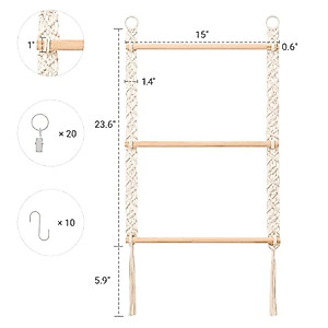 Dahey Hair Bows Organizer for Girls and Macrame Decorative Cotton Rope Storage Basket Boho Nursery Decor for Baby Girls Room