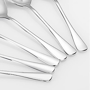 Bonasen 10.1-Inch 6-Piece Serving Spoons - Includes 3 Large Serving Spoons and 3 Slotted Spoons, Stainless Steel Buffet Serving Utensils,Metal Serving Spoons Set for Parties