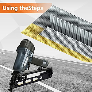 SITLDY 15 Gauge DA Angled Finish Nails, 34-Degree, 900-Pack (2-1/2", 2", 1-1/4" 300 Per Sizes), Galvanized Assorted Size Project Pack, for Pneumatic, Electric Angled Finish Nailer