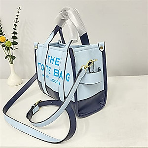 Large Capacity Tote Bag Women's Bag Color Blocking Tote Bag Handheld One Shoulder Messenger Letter Bag 1pc
