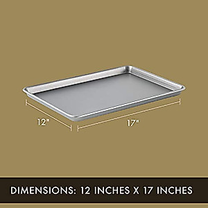 Calphalon Baking Sheets, Nonstick Baking Pans Set for Cookies and Cakes, 12 x 17 in, Set of 2, Silver