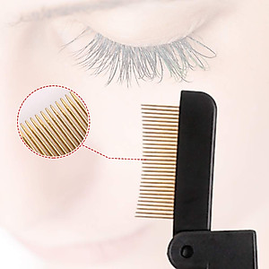 DUcare Eyelash Comb Separator Eyelashes Eyebrow Mascara Brush Applicator Eyelash Definer With Comb Cover Cosmetic Brushes Tool (Black)