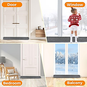 TORRAMI Under Door Draft Stoppers 32 Inch, Heavy Triangle Stop Draft Block Cold Air/Wind/Breeze Noise Blocker Door Sweeps Weather Stripping Bottom Seal Dark Gray