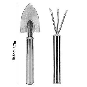 Alinory Garden Digging Tool, Garden Rake, Durable Labor‑Saving Comfortable Small Rust‑Proof for Bonsai Plants Planting Flowers Transplanting