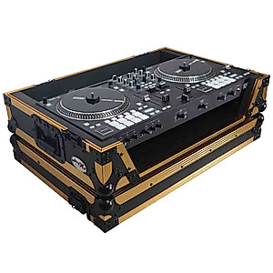 ProX ATA Flight Style Road Case for RANE ONE DJ Controller with Laptop Shelf and Wheels - High-Density Protective Foam for Interior Support - Finish on Laminated 3/8" Plywood - XS-RANE ONE WLT FGLD
