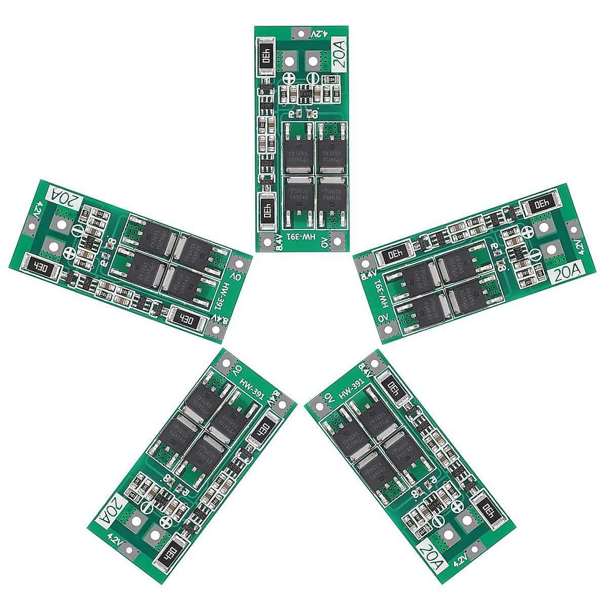 5 PCS 2S 20A 7.4V 8.4V 18650 Li-Ion Lithium Battery 18650 Charger PCB BMS Board with Balance