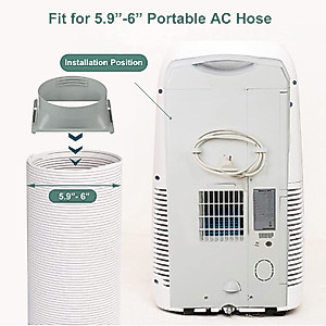 KesaPlan Portable Air Conditioner Exhaust Hose Coupler, 5.9 Inch Window Adapter A/C Unit Tube Connector Mobile Accessories Exhaust Pipe, Used to Connect The Back End of A/C Exhaust Port (Square)