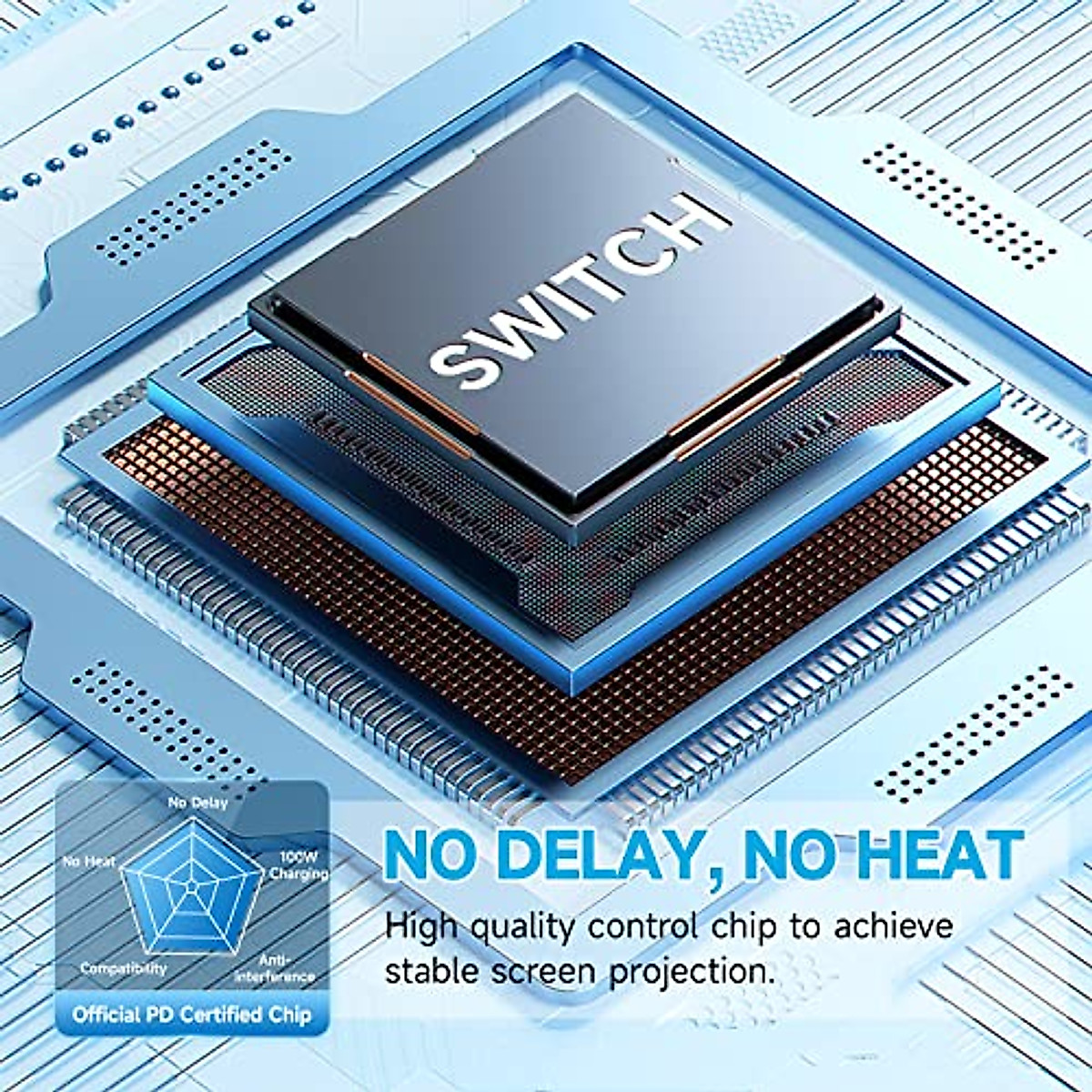 JINGDU Portable HDMI Adapter Compatible with Nintendo Switch NS/OLED, USB C to HDMI Cable Replaces The Original Switch Dock for TV Screen Mirroring, Convenient for Travel, 4K HD, 2m, Black