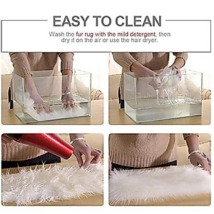 LOVEHOME Round Wool Seat Cushion,Sheepskin Chair Cover,Soft Fur Chair Pads Fluffy Seat Cover Cushions for Stool Or Barstool-White 30x30cm(12x12inch)