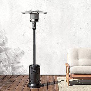 Amazon Basics 46,000 BTU Outdoor Propane Patio Heater with Wheels, Commercial & Residential, Havana Bronze, 32.1 x 32.1 x 91.3 inches (LxWxH)