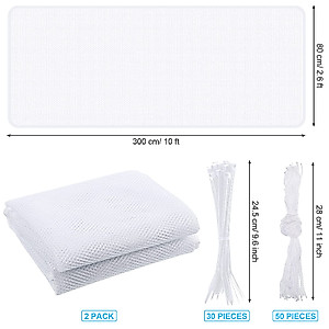 2 Pieces Christmas 20x2.6 ft Child Safety Nets Balcony Protective Net Sturdy Stair Banister Net with Ropes and Ties for Kids Pets Toys Indoor Stairs Cribs Child Protect Supplies, White