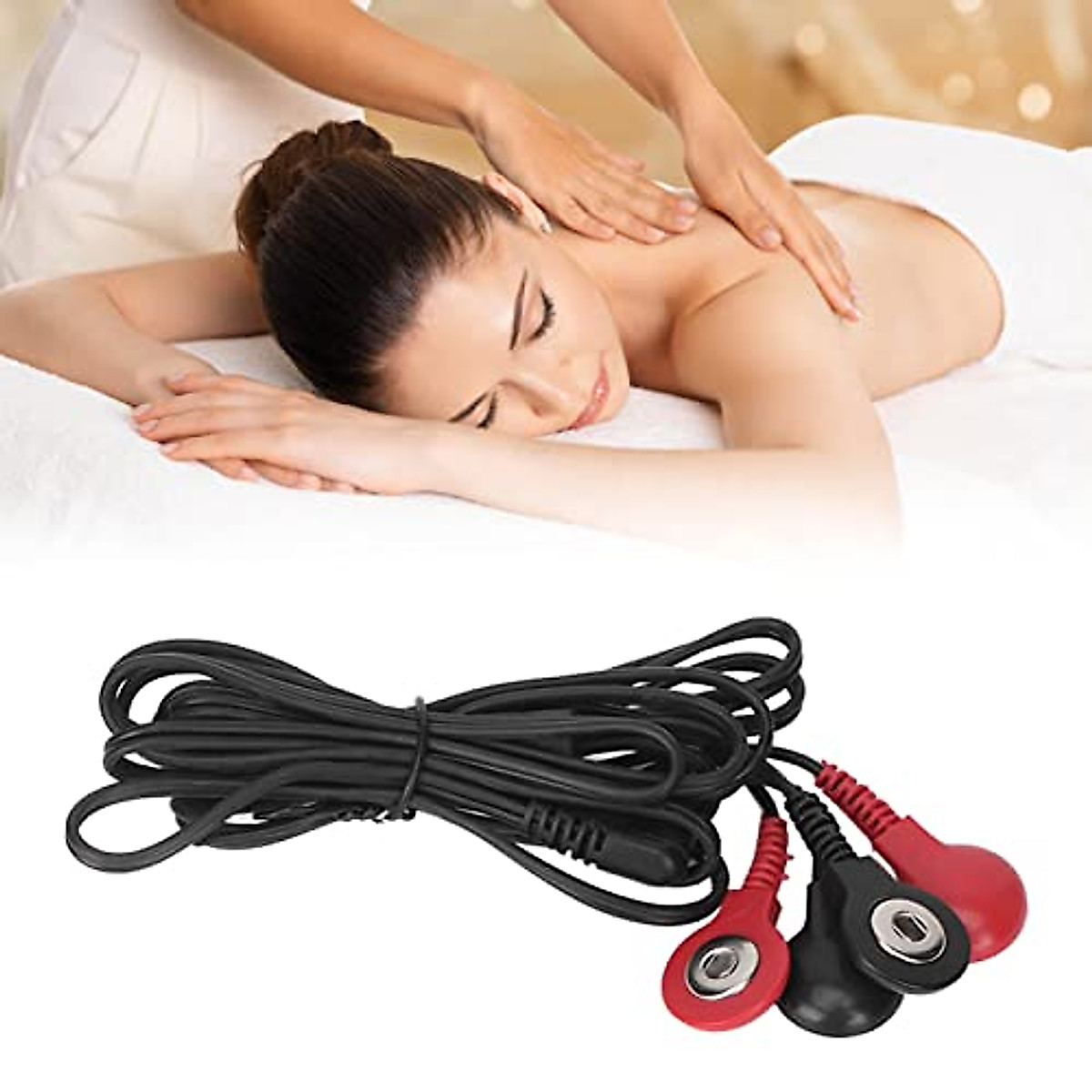 Electrode Cables, 5pcs Tens Replaces Cable 4 Snap 4.6 Ft 2.5mm Treats Tens Unit Electrode Cable Short Button Type Electrode Wire for Tens Machines