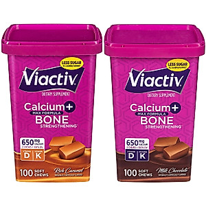 Viactiv Calcium Supplement Soft Chews, Milk Chocolate & Caramel, 200 Count