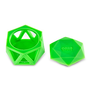 Ooze Green Geode Silicone Glass Stash Jar 11mL (1.6"x1") - Hexagonal Gemstone Shape - Glass Silicone Concentrate Container - 1 Count