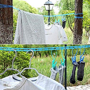 The Garnish Gripper Non-Slip Clothesline 3 Pieces Portable Adjustable Dryer Line Windproof Non-Slip Clothesline for Camping Travel Indoor Outdoor Product