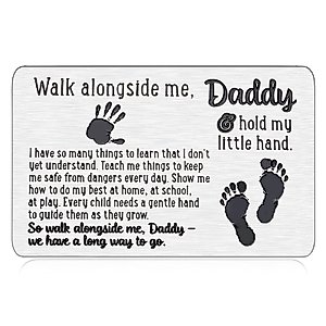 Fathers Day Gift for New Dad Wallet Insert Card Daddy Father to Be Birthday Gifts from Daughter Son Kids Pregnancy Baby Announcement Gifts for Him Men First Time Dads Husband from Wife Christmas