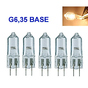 10x G6.35 120V 35W/50W Halogen Light Bulb Clear Dimmable T4 Q35//CL/GY6.35 JCD 35/50 Watt 120 Volt Electric Wax Melter Plug Oil Warmer Aroma Tart Counter Kitchen Bathroom Mirror Fixture (35, Watts)