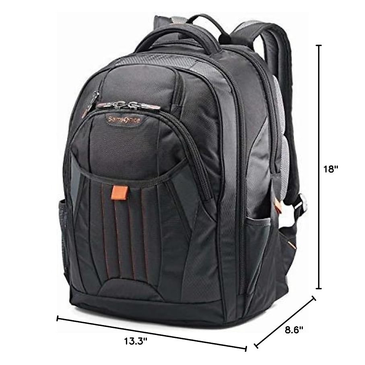 Samsonite Tectonic 2 Large Backpack, Black/Orange, 18 x 13.3 x 8.6