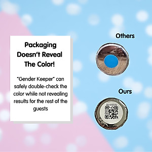 Gender Reveal Confetti Powder Cannon - 4 Blue Poppers - Gender Reveal Party Supplies - Smoke Powder & Confetti Sticks Cannons - Gender Reveal Stickers 40pcs (20 Girl 20 Boy)