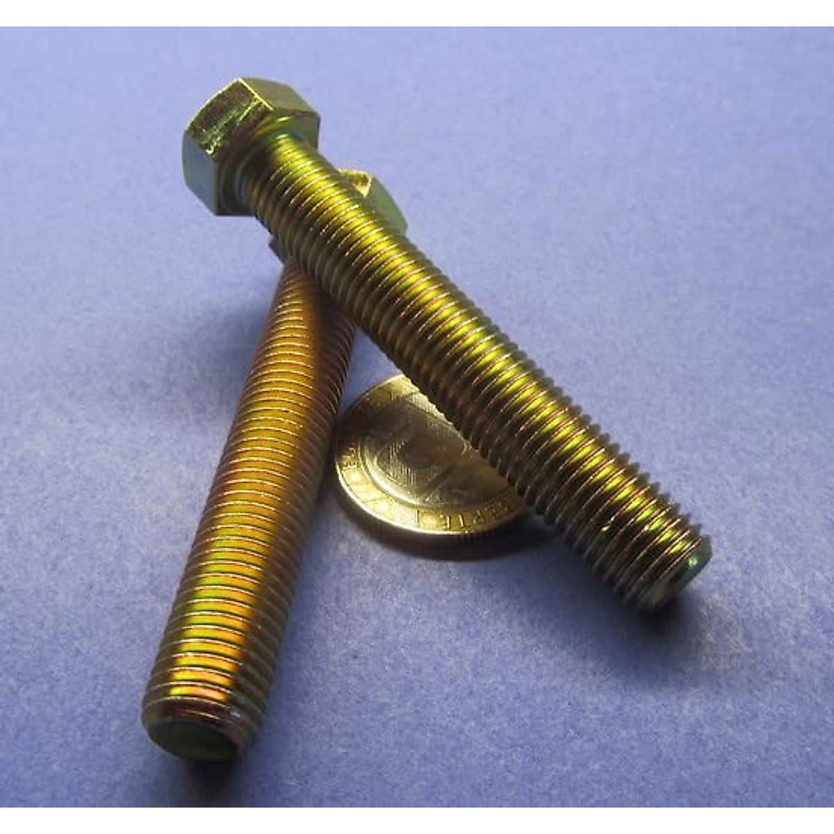 Class 8.8 Yellow Zinc Steel Bolts FT M8 x 1.25 mm x 60 mm Long 5 pcs