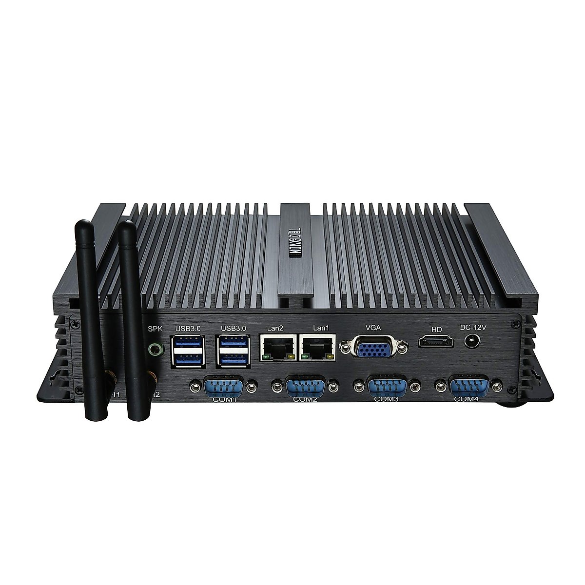 KINGDEL W-11 Pro Industrial PC, Fanless Mini Desktop Computer with Intel Celeron Dual Core CPU, 8GB RAM, 128GB SSD, 2xNICs, 4xCOM RS232, HD Port, Full Metal Body