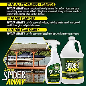 STAR BRITE Spider Away – Safely Chase Away Spiders & Other Pests Without Harm - Ideal for Use On Garages, Porches, Docks, Boathouses, Home & More - Safe to Use Around People, Pets & Wildlife 22 Ounce